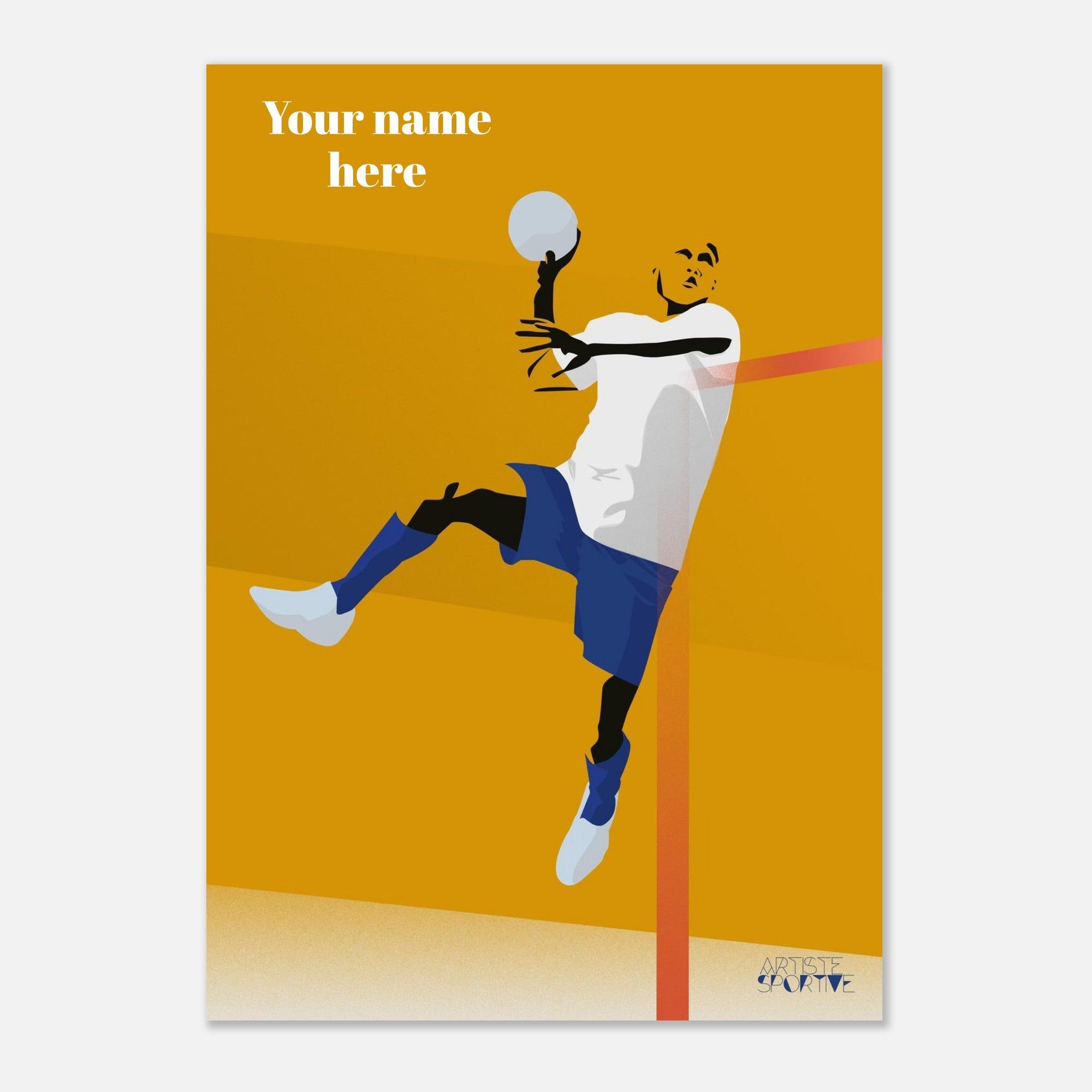 Affiche handball "Martin le handballeur" à personnaliser - Artiste ...